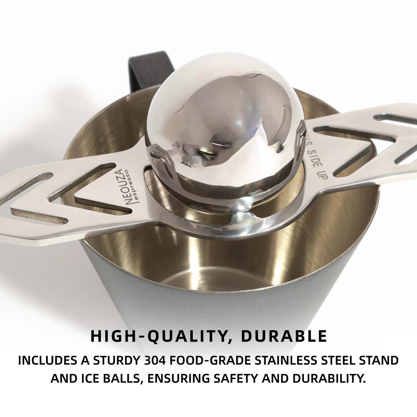 NEOUZA Espresso Extract Chilling Ball, Stainless Steel Frozen Ball Sta ...